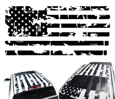 ️ LARGE AMERICAN FLAG vinyl decal graphics on ROOF HOOD TAILGATE truck ...