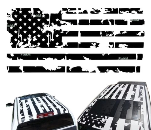 ️ LARGE AMERICAN FLAG vinyl decal graphics on ROOF HOOD TAILGATE truck ...