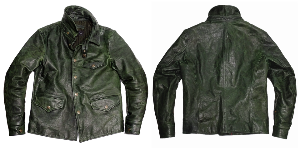 Men's Brakeman Jacket Vegetable Tanned Classic Batik Horsehide Leather ...