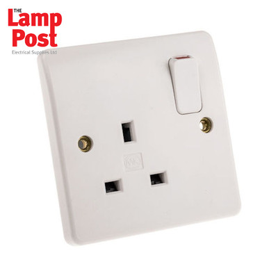 MK K2757WHI - 1 Gang Single Switched Plug Socket DP With Dual Earth ...