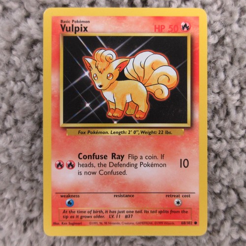 Vulpix 68/102 Base Set Unlimited Pokemon Card TCG Vintage WOTC Common ...