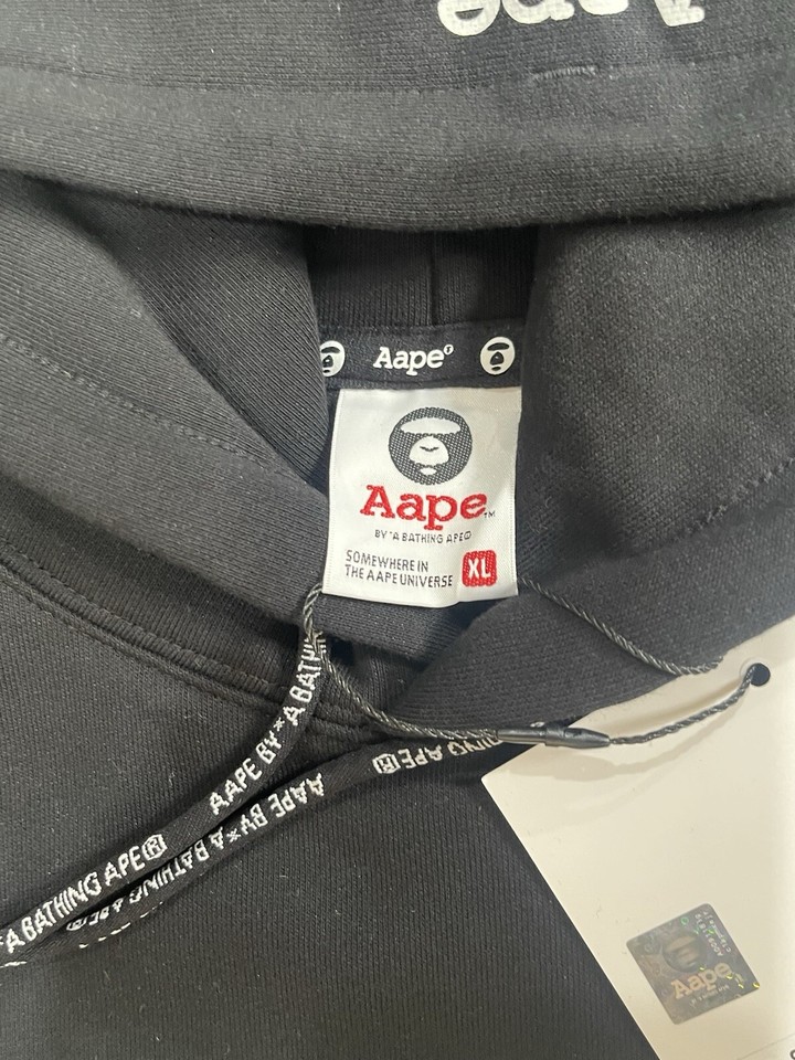 Size XL Aape by *A Bathing Ape Basic Hooded Sweater Black M7581XXK | eBay