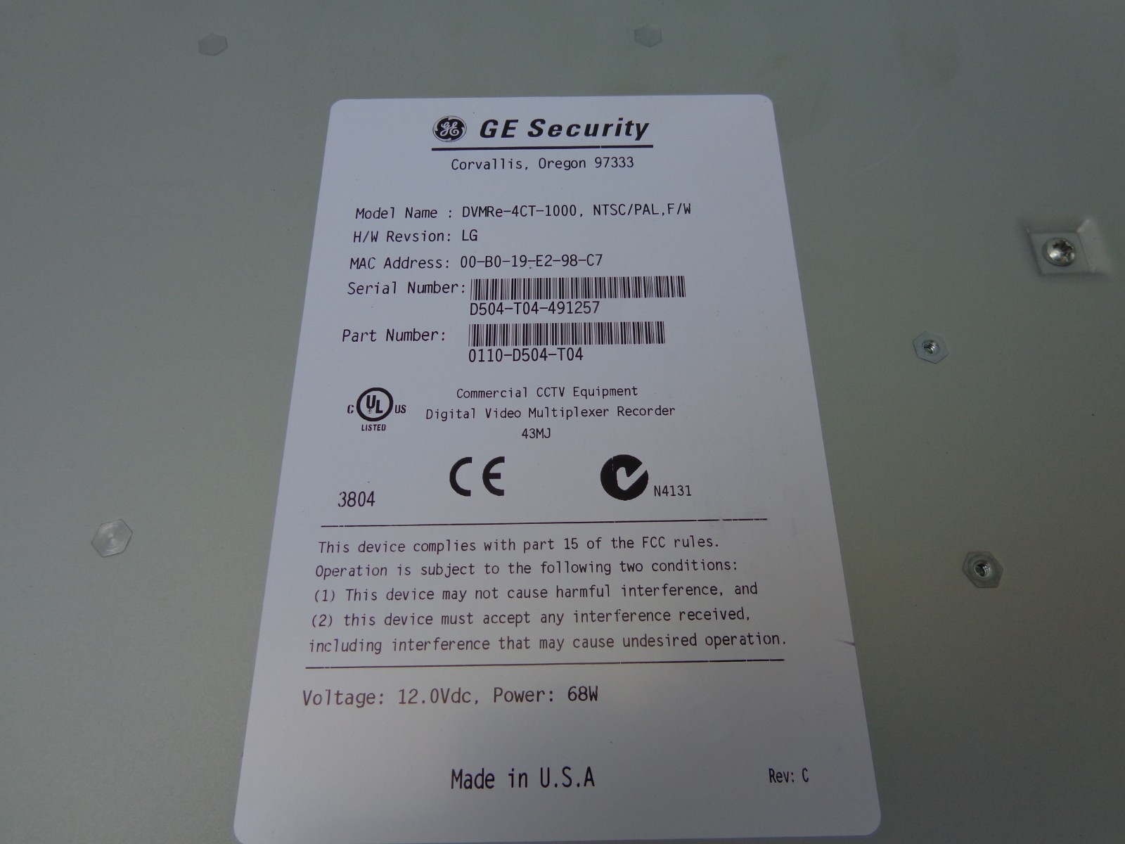 GE DVMRe-4CT-1000 Triplex Security Surveillance 4-CH CCTV DVR | eBay