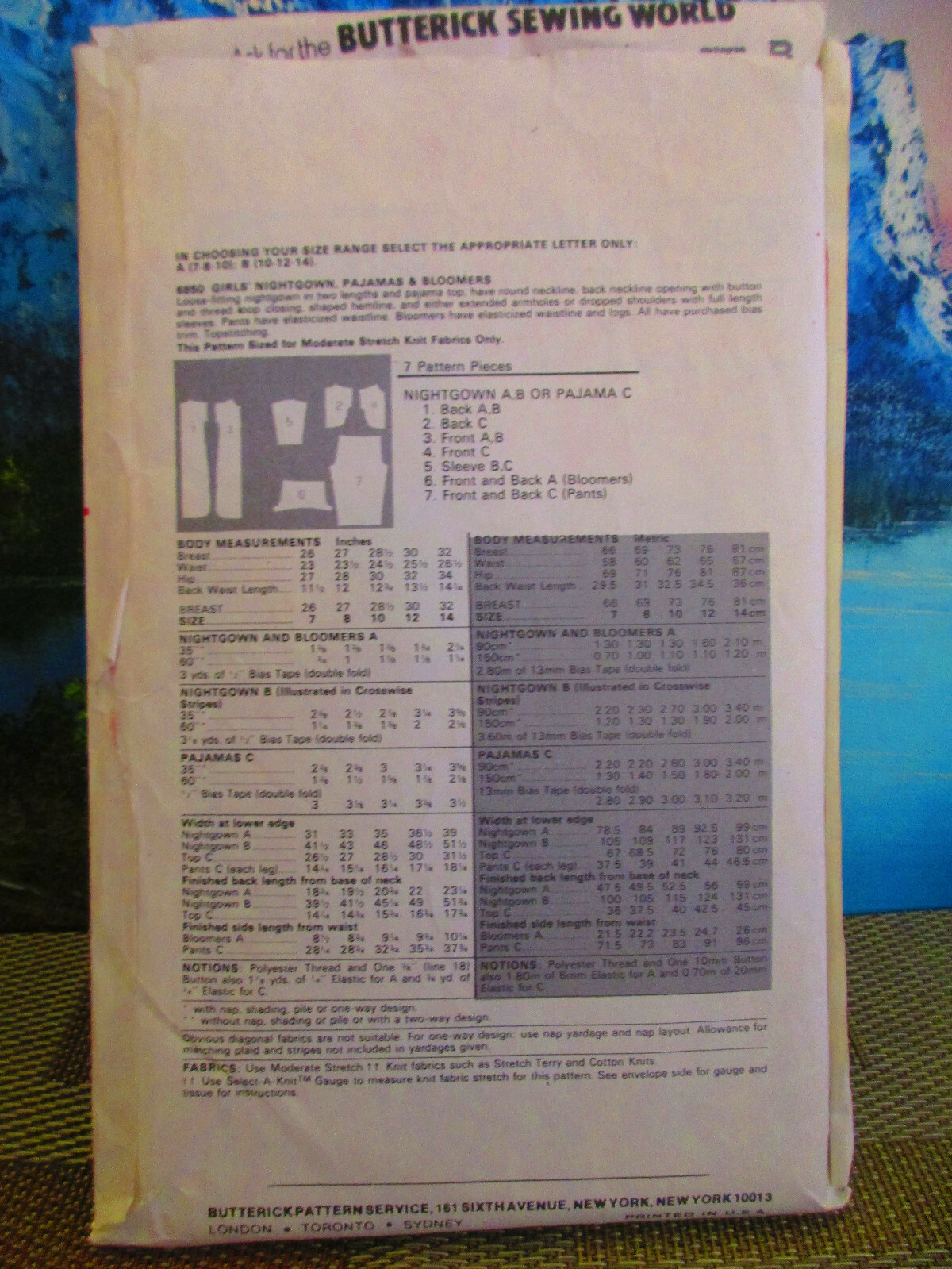 2 Girls Sewing Patterns; Butterick 6850 SizeB (10-12-14)/Simplicity ...