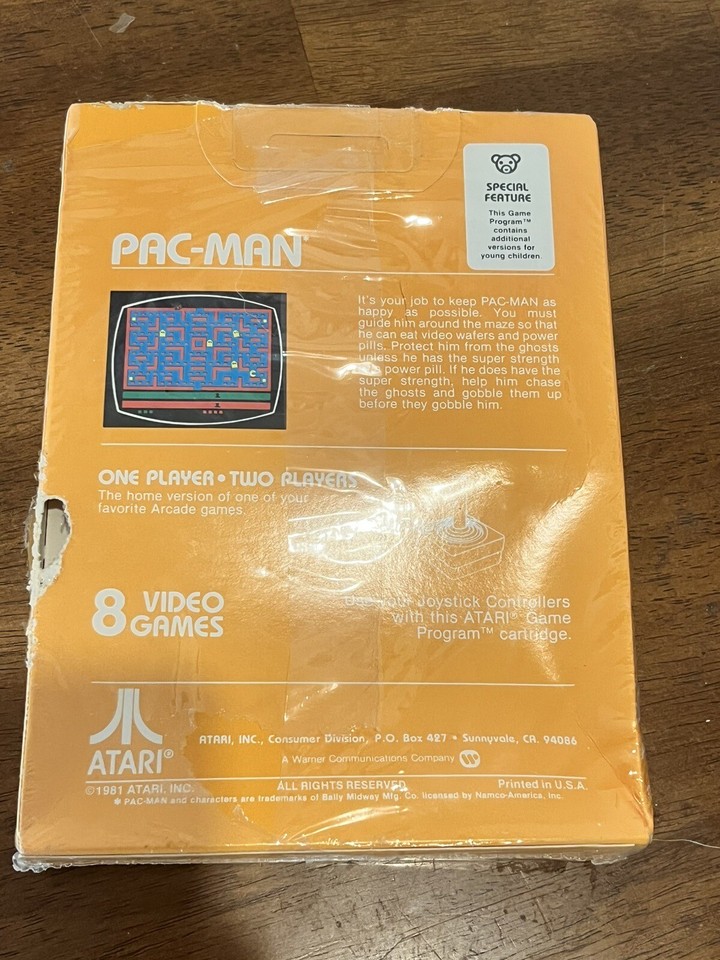 Pac-Man Atari 2600,Blue Text Rare Sealed Box, FACTORY Sealed Original ...