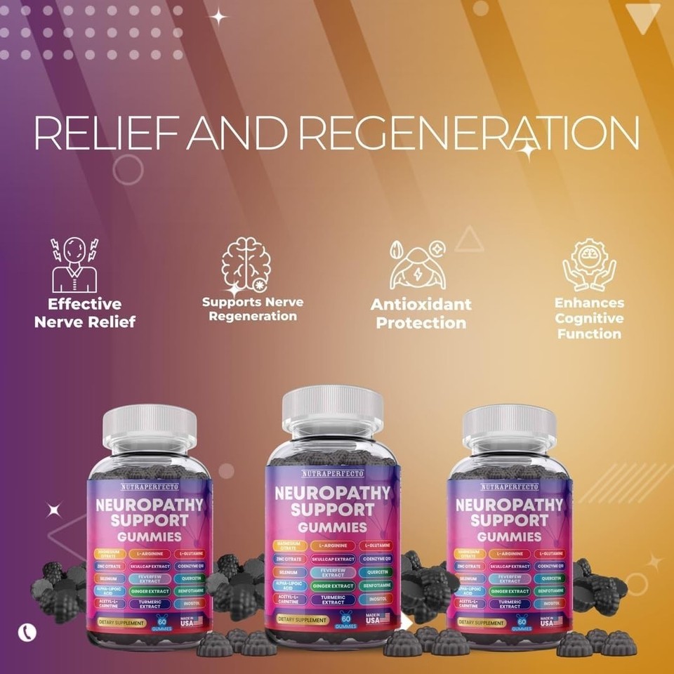 Sugar Free Neuropathy Support Gummies for Nerve – Enhanced Nerve Health ...