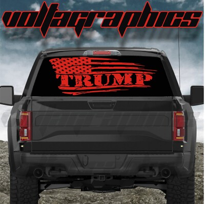 Vinyl Rear window Decal for Most pickup trucks USA Trump distressed ...