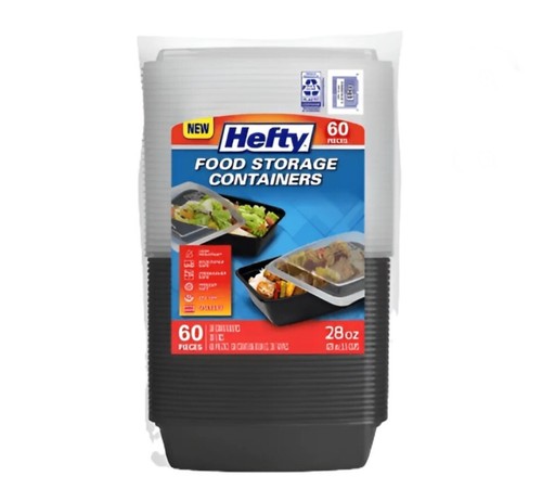 Hefty Food Storage Containers with Lids (28 oz., 60 pc.) Meal Prep Leak ...