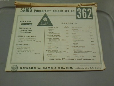 SAMS PHOTOFACT FOLDER SET NO.362 | eBay