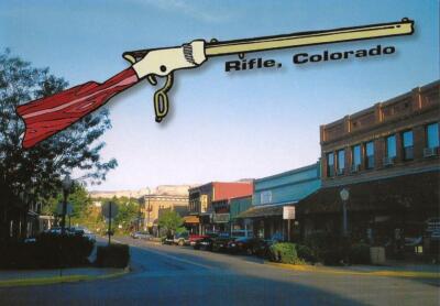 Postcard Colorado Rifle Downtown Business District Garfield County MINT ...