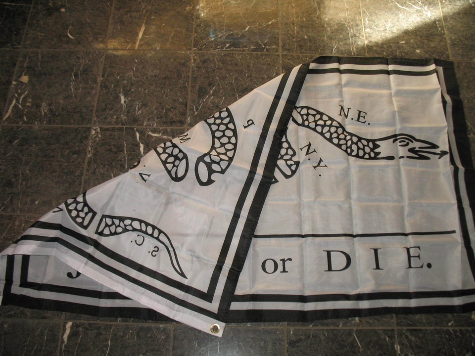 Wholesale Lot 5 3x5 Join or Die Benjamin Franklin Snake White Flag 3'x5 ...