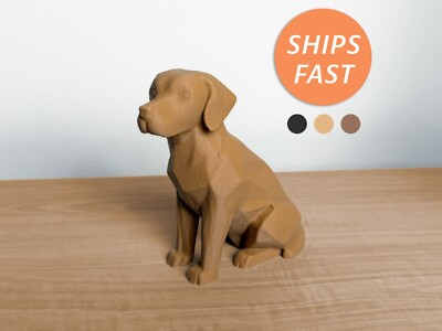 6" Labrador Retriever Dog Figurine - 3D Printed Yellow Lab Dog Statue ...