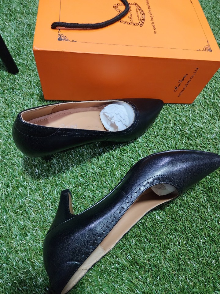 Mona flying Women's Leather Pumps Dress Shoes High Heels Med Heel Pointed Toe... | eBay