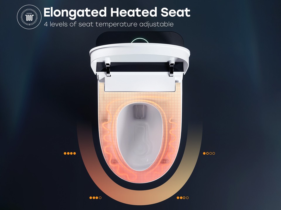 HOROW Artistic ADA Bidet Smart Toilet,with power Duel Flush, Auto Open ...