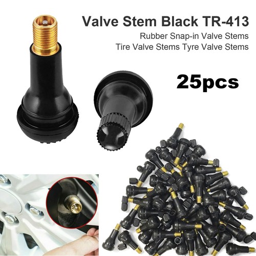 LOT 25 TR 413 Snap-In Rubber Tire Valve Stems Short Most Popular Valve ...