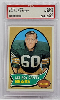 1970 Topps #236 Lee Roy Caffey Card - Graded PSA 9 (OC) Mint, Chicago ...