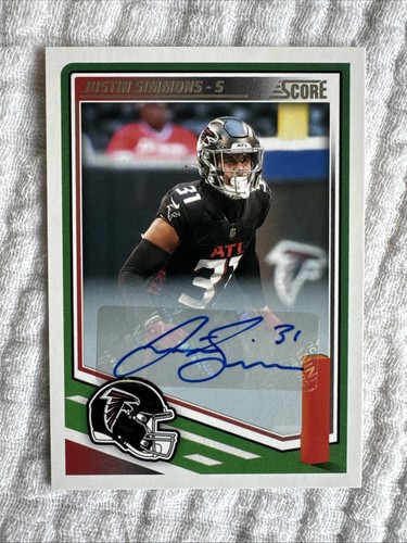2025 Panini Score Football - Justin Simmons #240 Autograph (AU) Atlanta ...