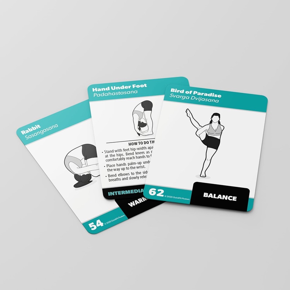 3 Pack - Exercise Cards - Yoga Poses Volume 1 & 2 + Dumbbell Exercises ...
