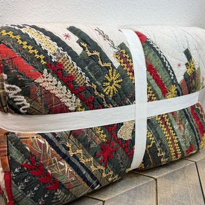 POTTERY BARN WINTER DREAMS REVERSIBLE QUILT, FULL/QUEEN HANDCRAFTED ...