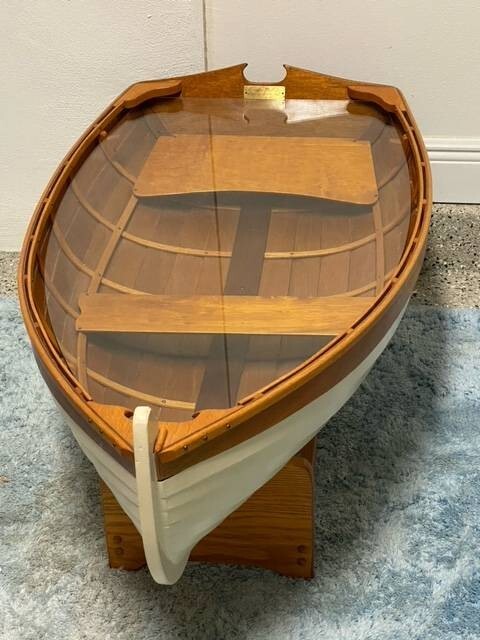 Vintage Wood-N-Stuff Handcrafted Nautical Handmade Oak Rowboat Coffee ...