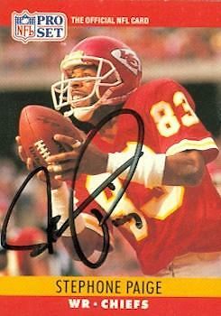 Stephone Paige autographed Football Card (Kansas City Chiefs) 1990 Pro ...