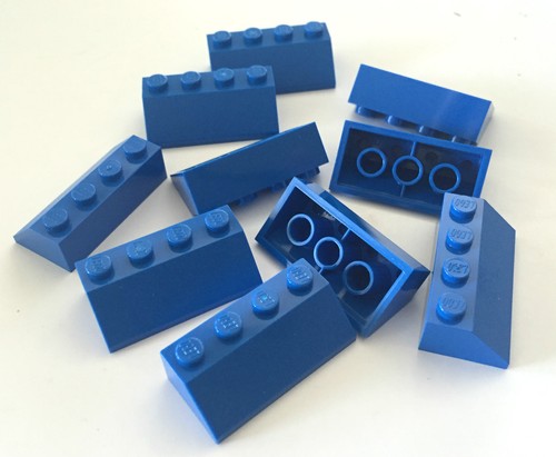 *NEW* Lego 3037 25 Pieces BLUE Roof Tiles 2x4 Slope 45 | eBay