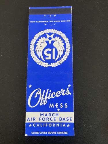 Vintage Aviation Matchbook: “March Air Force Base” California | eBay