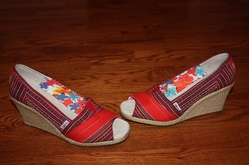 Womens TOMS Multi-Color Open-Toe Platform Sandals Shoes Size 10 | eBay