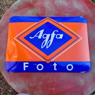 Old original enamel porcelain AGFA FOTO sign | eBay