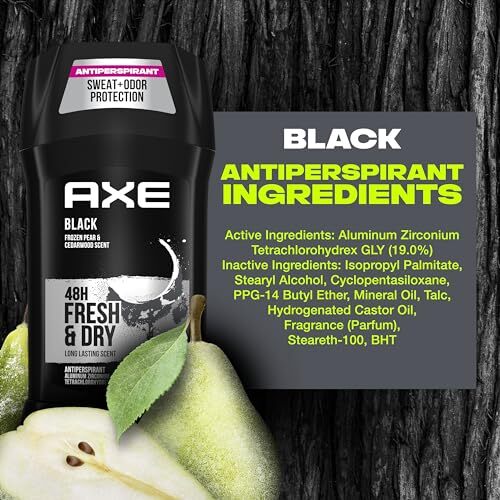 AXE Antiperspirant Stick for Men Black Pack of 4, 48 Hour Sweat and ...