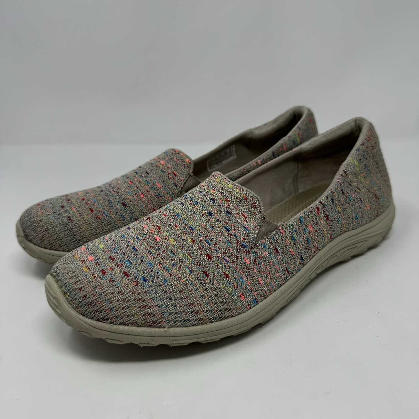 Skechers Womens 11 Rainbow Reggae Fest Loafer Comfort Shoe Beige Slip ...