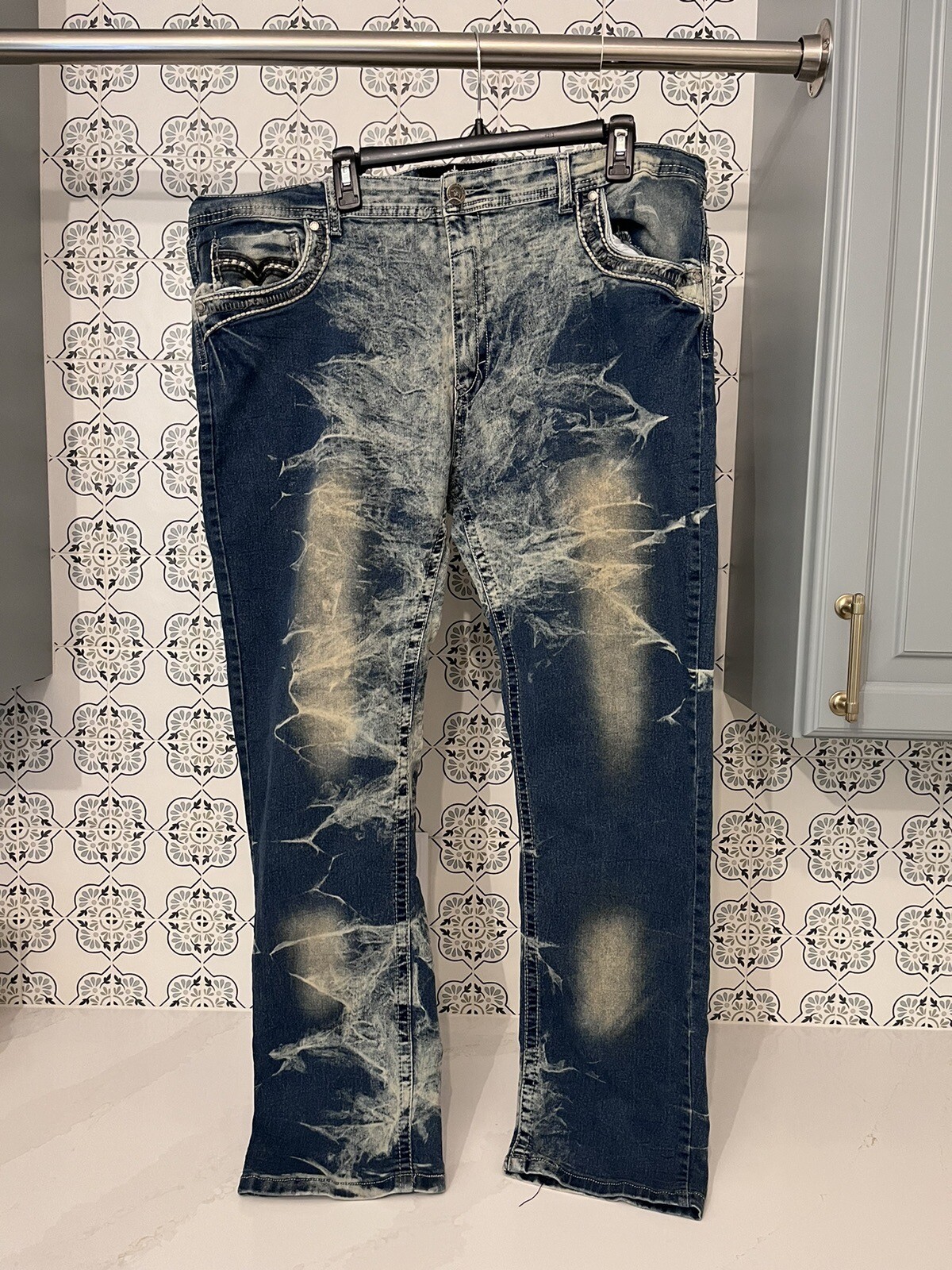 Red Ape Jeans Men’s 42 X 30 Extreme Acid Wash Vintage… - Gem