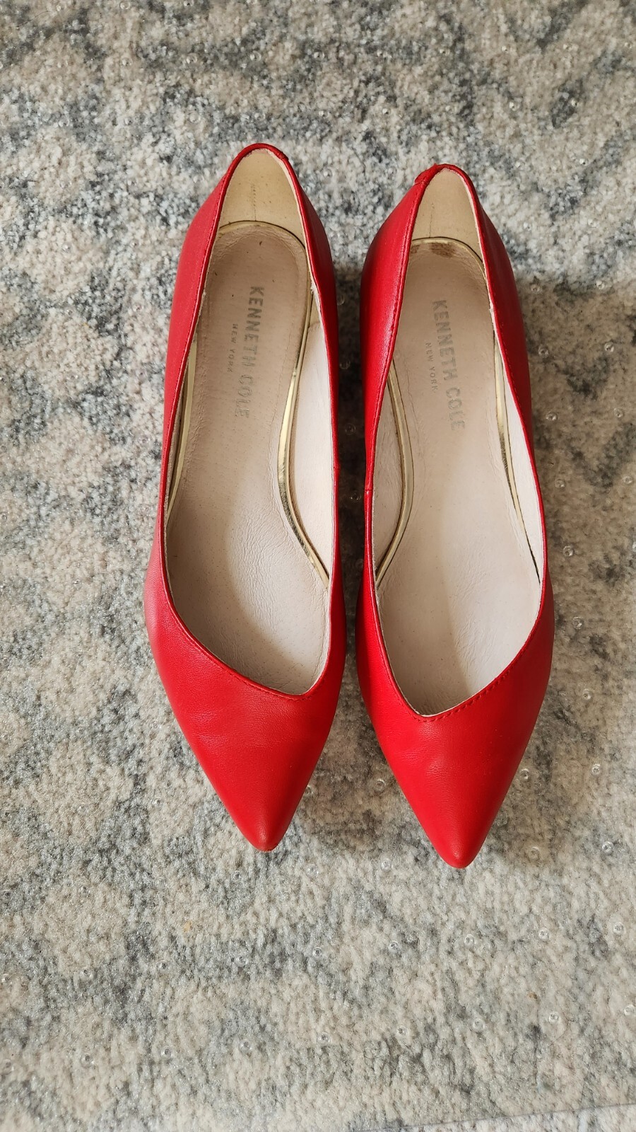 Kenneth Cole Red Pointed Toe Ballet Flats - Gem