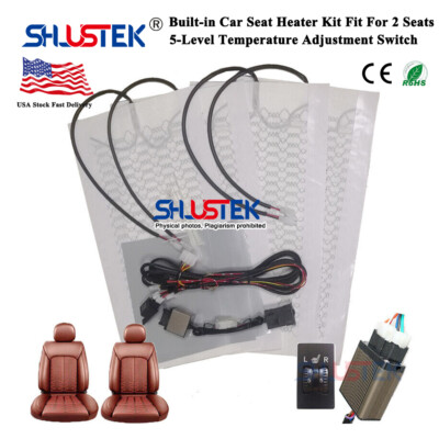 Universal 12V Car Seat Heater Kit 12V Carbon Fiber Pads 5-level Switch ...