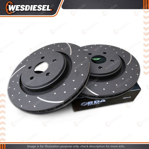 2Pcs Front Slotted and Dimpled Direct Replacement Disc Brake Rotors ...