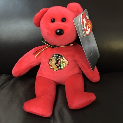 TY Beanie Baby - STANLEY the Bear (RED) (NHL Chicago Blackhawks Limited ...