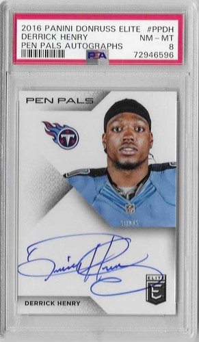 Derrick Henry 2016 Panini Donruss Elite Pen Pals Autograph PSA 8 NM-MT ...
