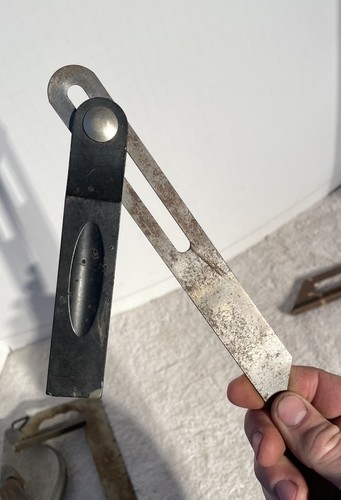 Vintage Carpenter's Try Square, Straight-Line Plumb Bob, Compass ...