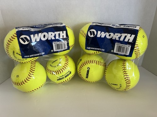 WORTH SOFTBALLS 12" NEON YELLOW OFFICIAL LEAGUE Softball: Slow pitch ...