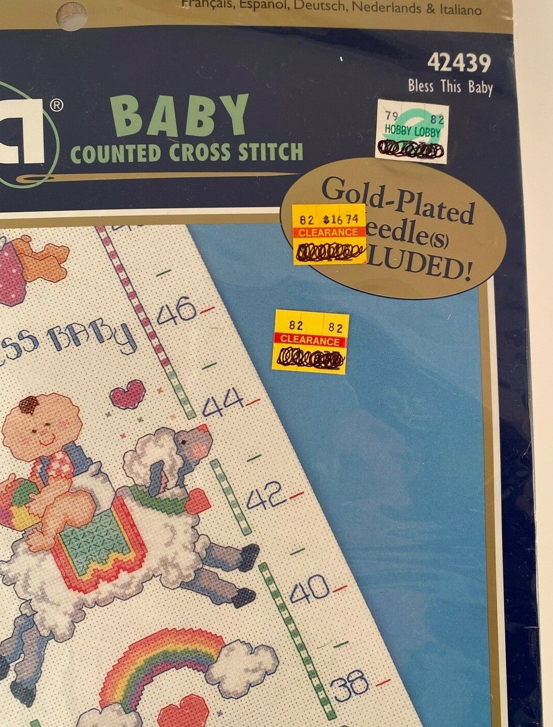 BUCILLA Counted Cross Stitch Growth Chart Kit Bless This Baby Nursery ...