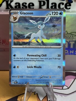 Glaceon Holo Rare 025/131 - Prismatic Evolutions Pokemon - Near Mint ...