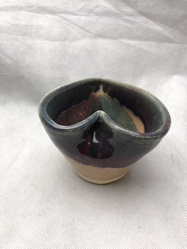 Lisa Howe Stoneware Purple Blue Pottery Heart Shaped Bowl Handmade ...
