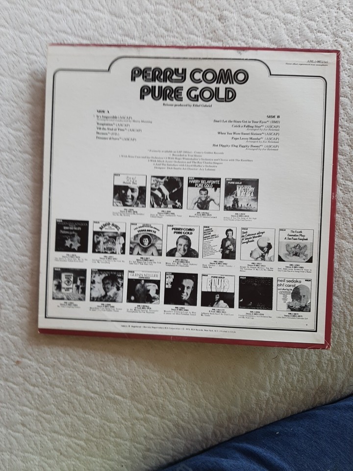 Perry Como: Pure Gold. Rca Records 33rpm Lp | eBay