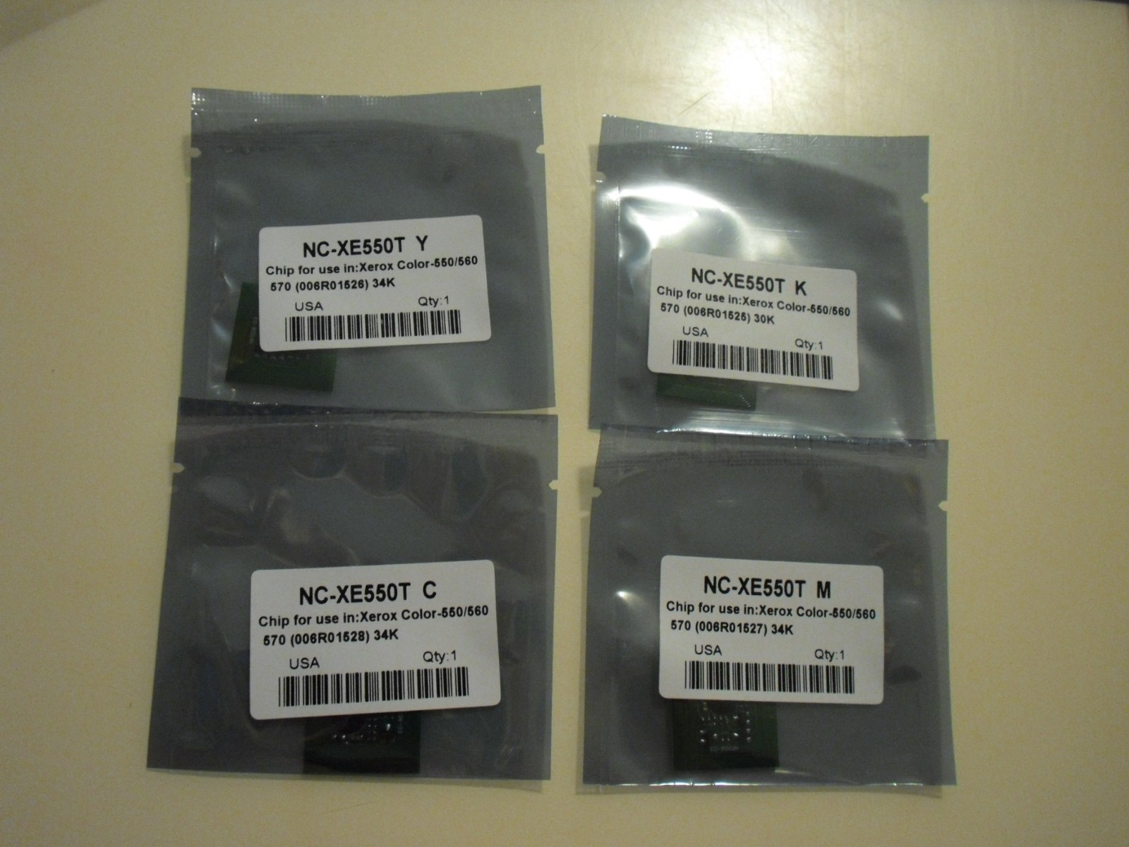 New ! 4PK Drum Chip for Xerox Color 550 560 570 Digital Printer Refill ...