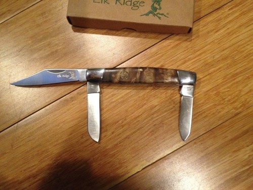 Elk Ridge Custom Design Stainless 440 Three Blade Gentleman's Knife 4 ...
