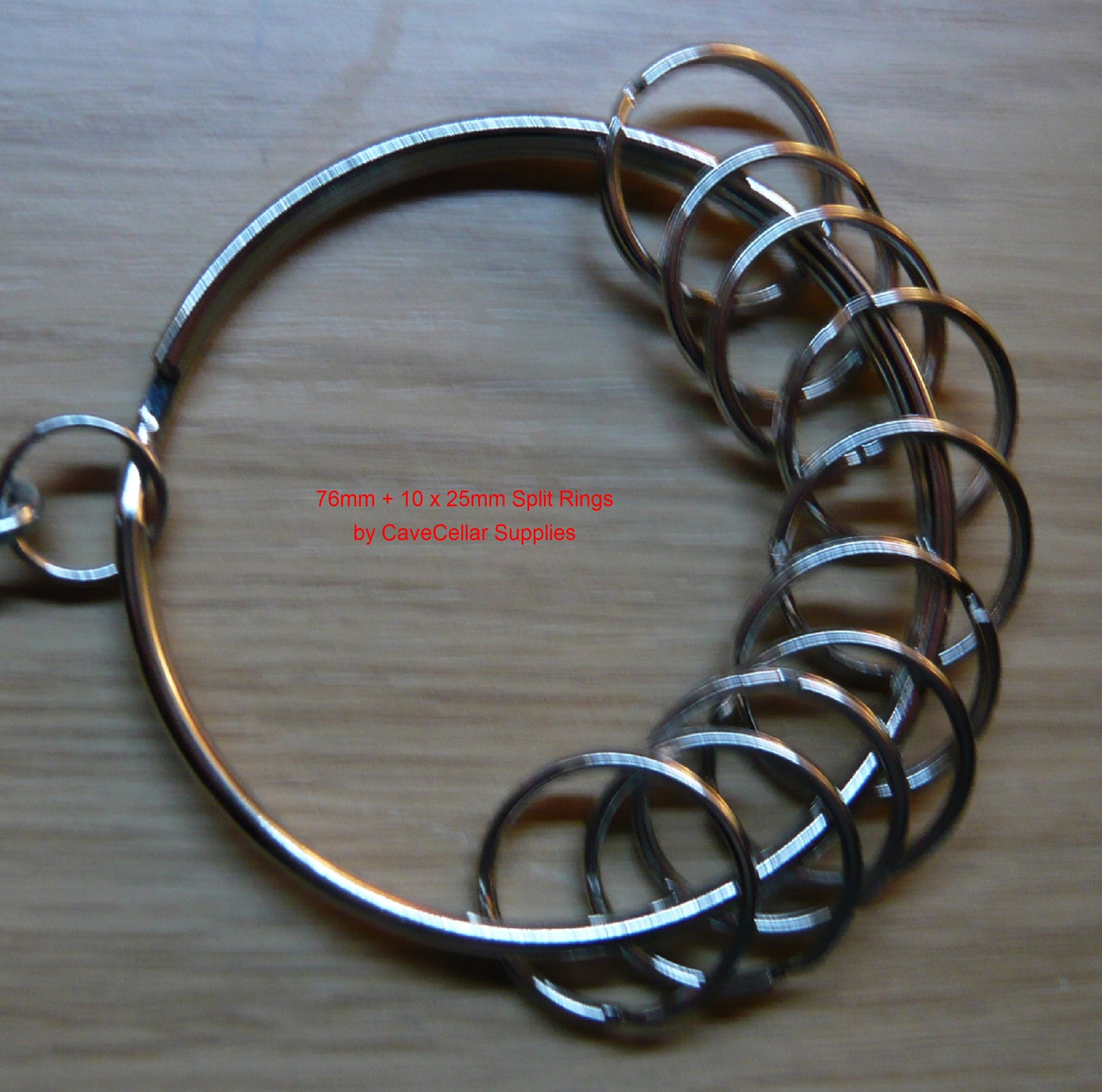 76mm JAILERS KEY RING CHAIN 340mm lg HEAVY DUTY WITH SPLIT KEY RINGS ...