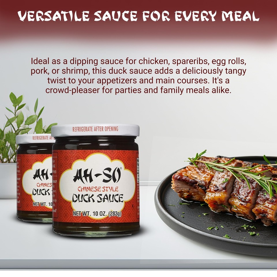 Ah So Duck Sauce 10 Ounce Pack of 2 Authentic Flavor for Asian Dishes ...