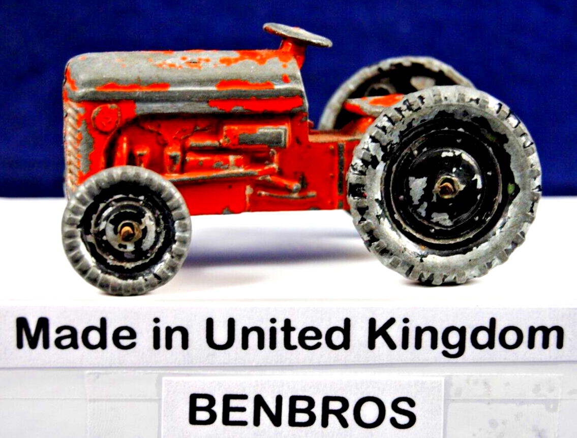 Vintage BENBROS Diecast MF / FORD Farm Tractor Model in Orange Colour Made in UK | eBay