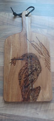 Bespoke King Fisher Handmade Small Aracia Wood Serving Board ...