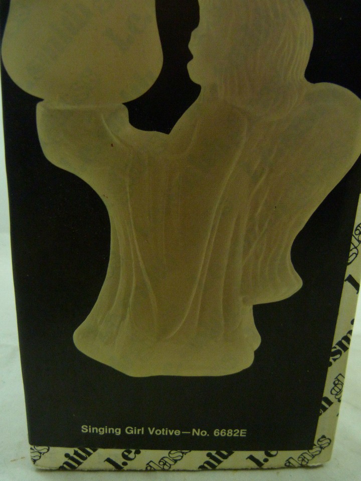 Vintage L.E. Smith Glass Singing Girl Votive Angel Candle Holder in Box ...